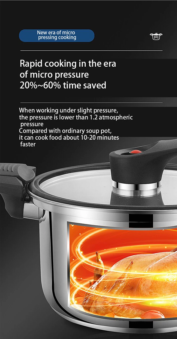 20cm/24cm Stainless Steel Micro Pressure Cooker Multifunctional Home ...