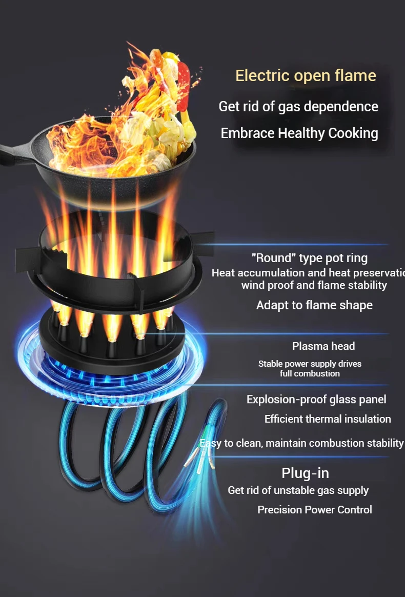 2026 New Technology 1 Burner Electric Flame Stove Without Gas Pure ...