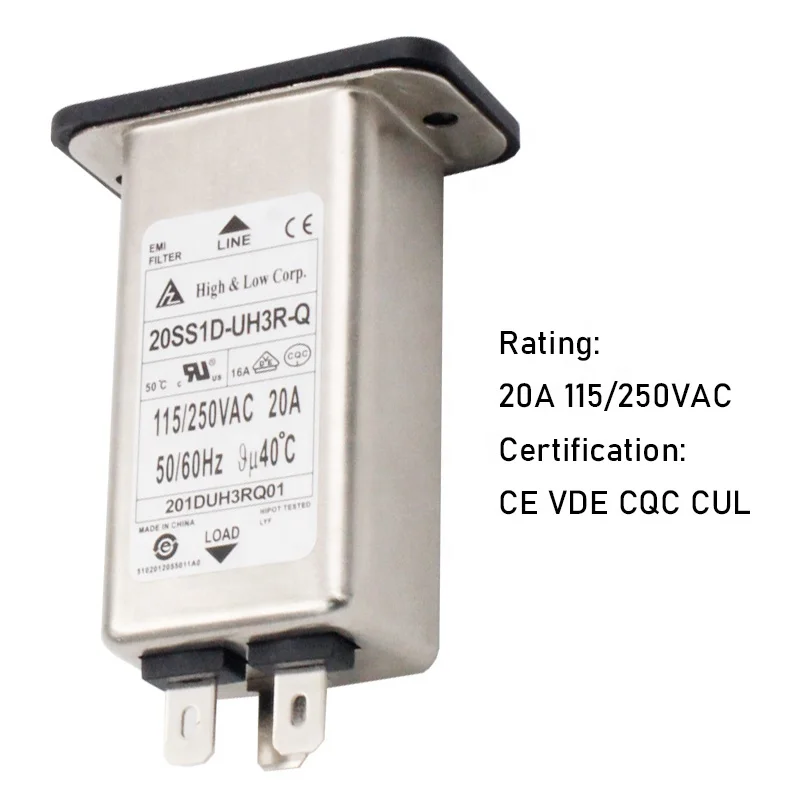 Electrical Buddy IEC 320 C20 Male Socket Panel Mount Power Line EMI ...