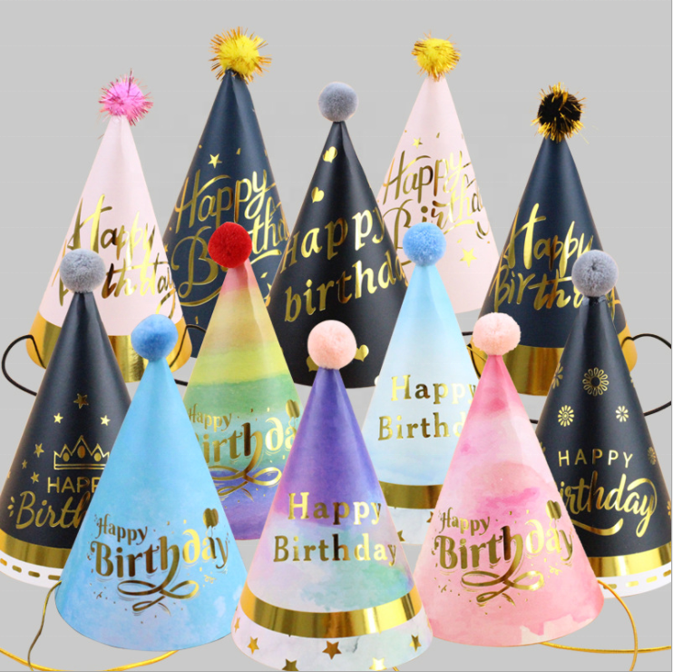 Kids Happy Birthday Party Hat Decoration Children Birthday Party Furry ...