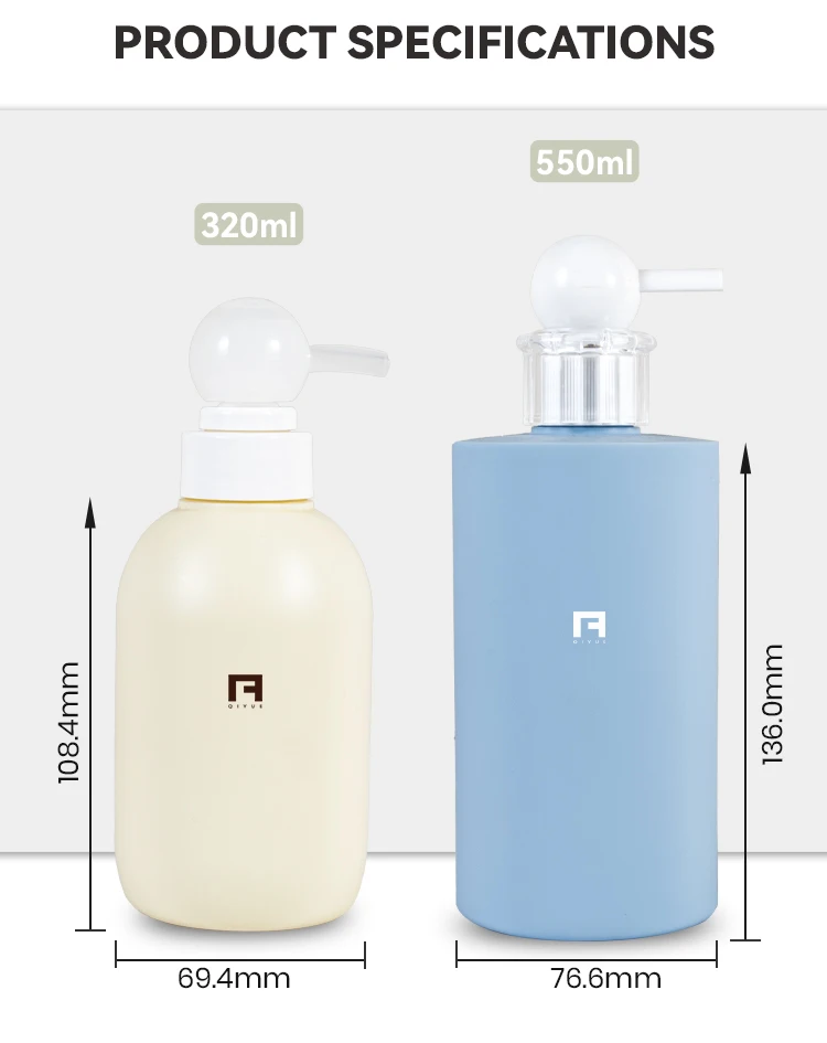 boston Round Plastic Bottles 550ML Large Refillable Shampoo Bottles Plastic Bottles with Caps ...