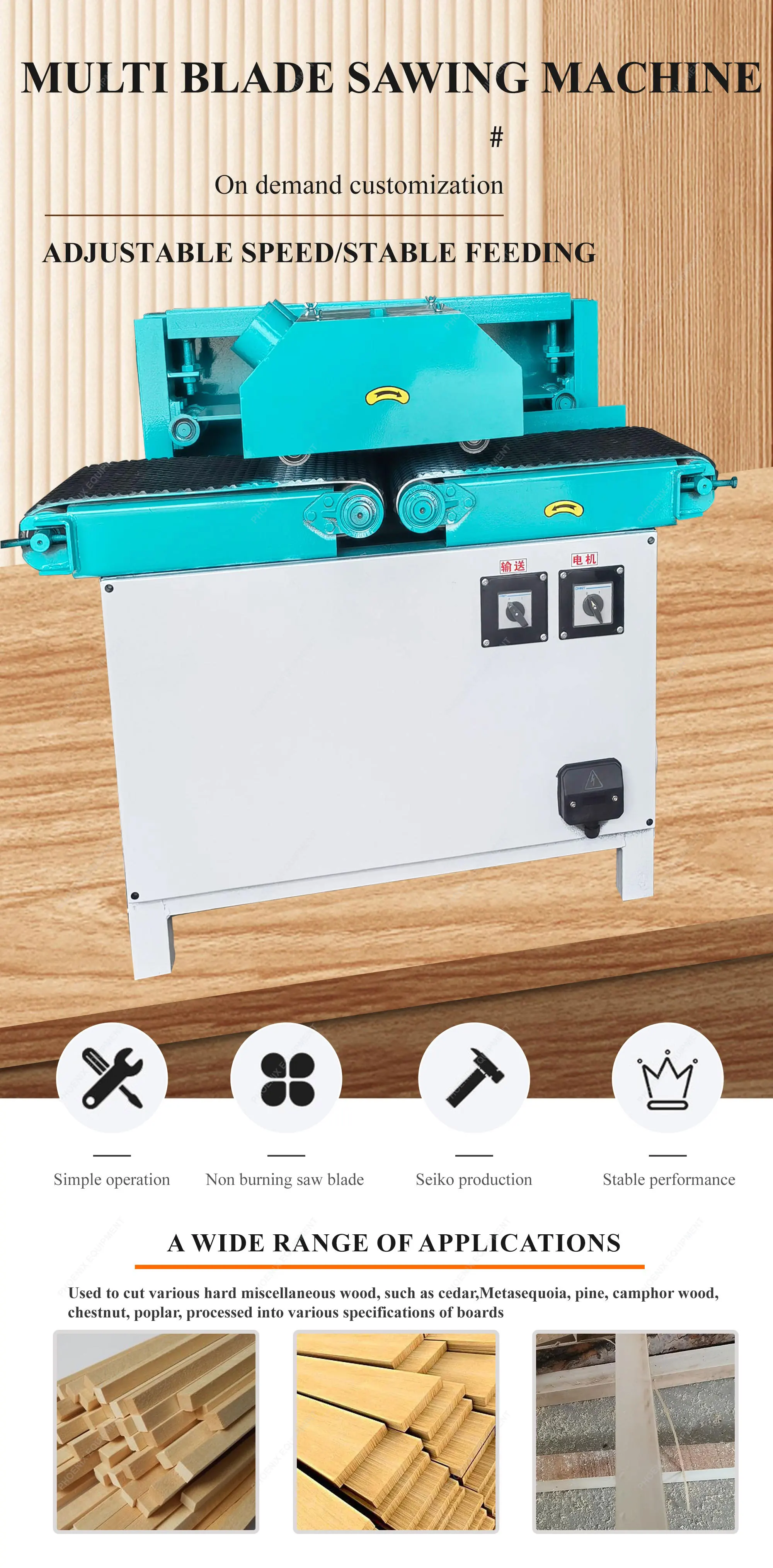 Portable Mini Panel Saw Multi Blate Saw Mill Wood Logs Square Multiple ...