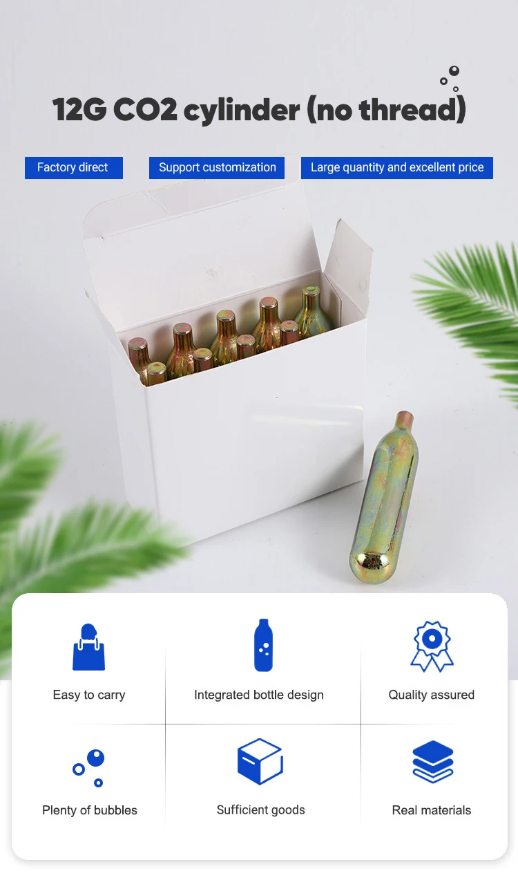 Mini Gas Tank 12g Co2 Cartridge 12g Non-threaded Portable Co2 Gas ...