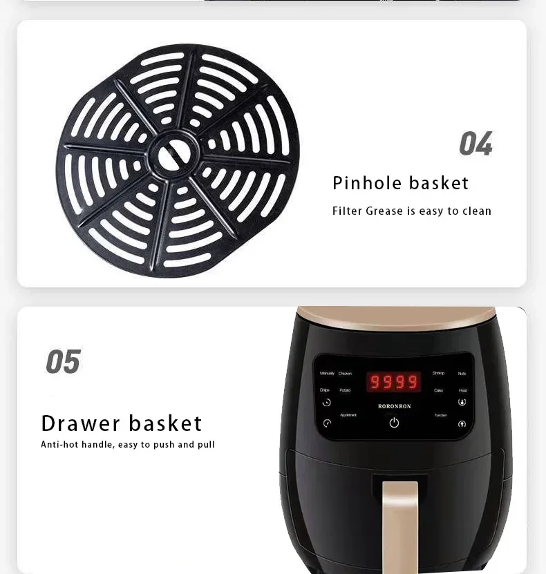 Crest Digital Air Fryers with Timer in Stock Silver Smart 3L 4.5L 5L 8L ...