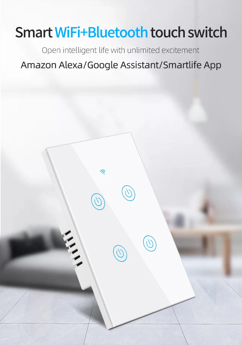 Tuya Smart Wall Switch - Wi-Fi Remote Control for 110V 220V