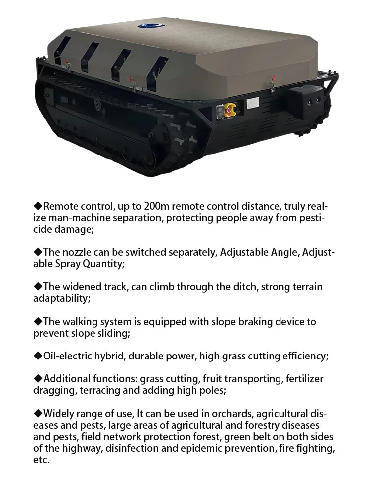 Crawler Remote Controlled Agricultural Sprayer Robot