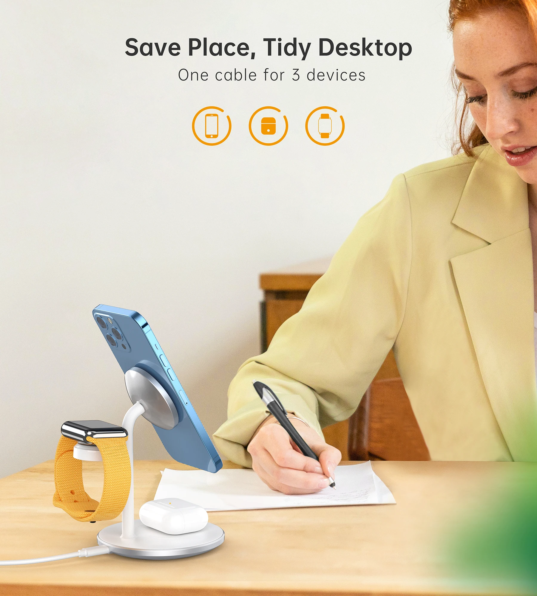 OEM 3 in 1 Wireless Charging Station for Multiple Devices 15W Fast ...