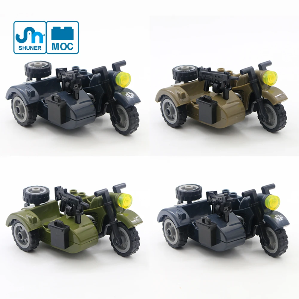 Ww2 Military Blocks Army Soldier Motorcycle Parts Accessories Bricks ...