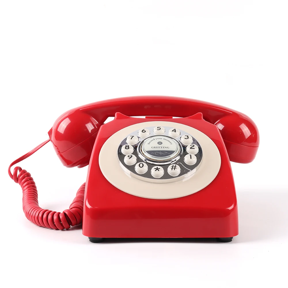 Pink Color Push Button Audio Guestbook Record Telephone For Wedding ...
