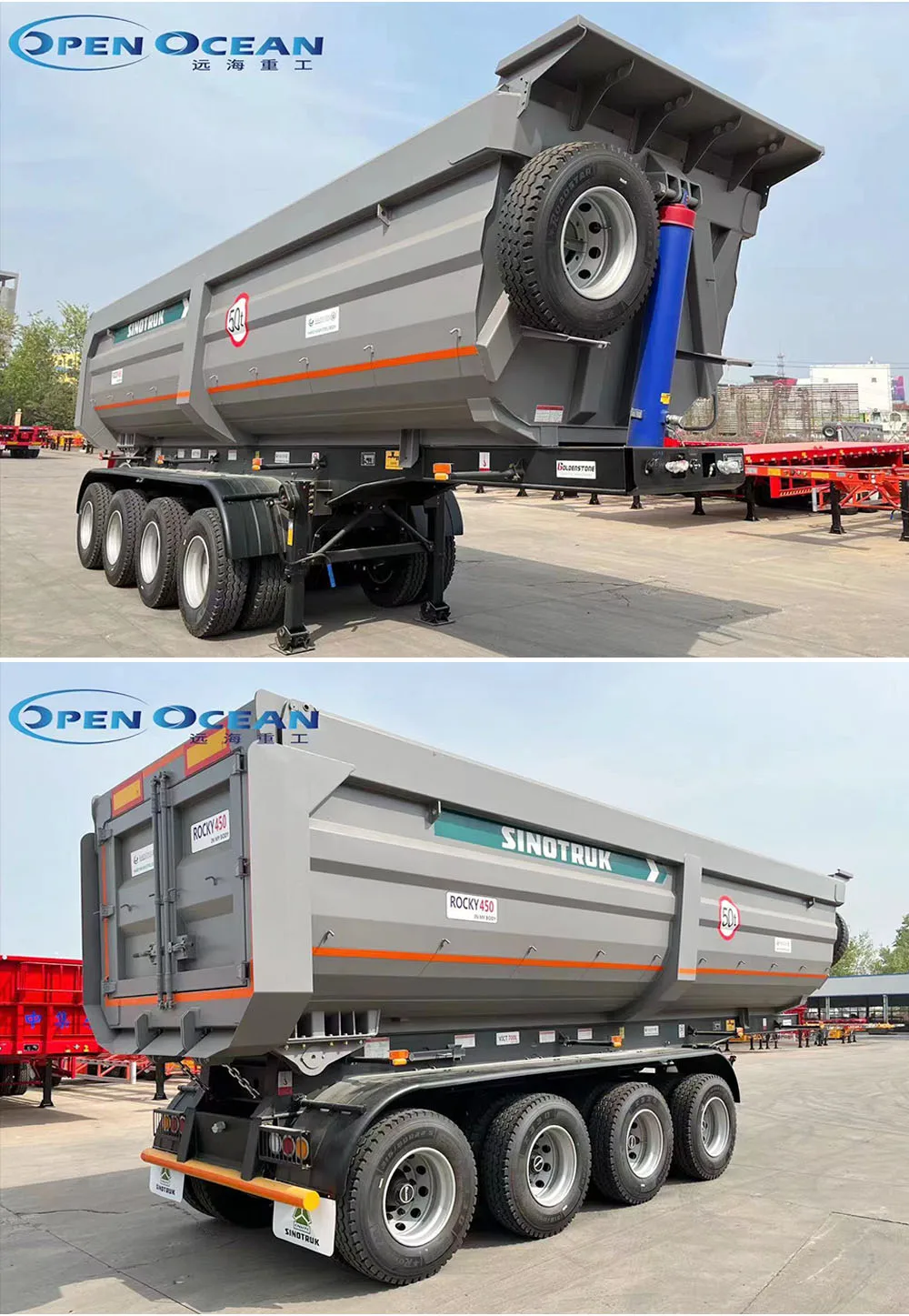 4 Axles Tipper Trailer Dump Truck Trailer Tractor Trailer - Buy Dump ...