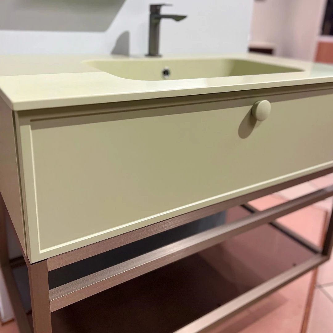 Custom Vanity Top Mobile Lavatory Cabinet Mounted Sink Laundry Thin ...