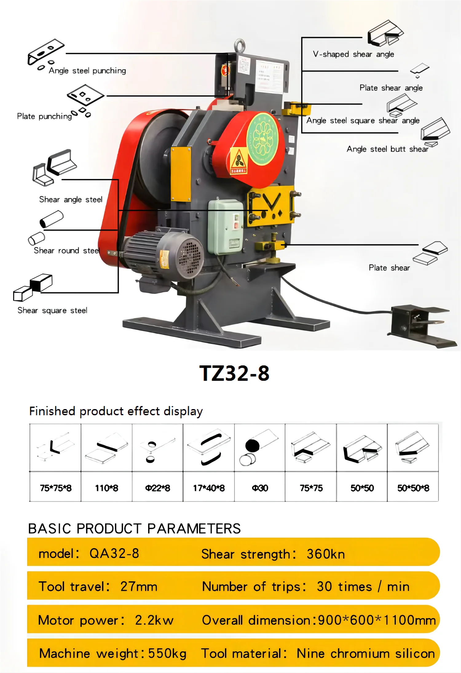 Combined Multifunctional Punching And Shearing Machine Cutting Punching ...