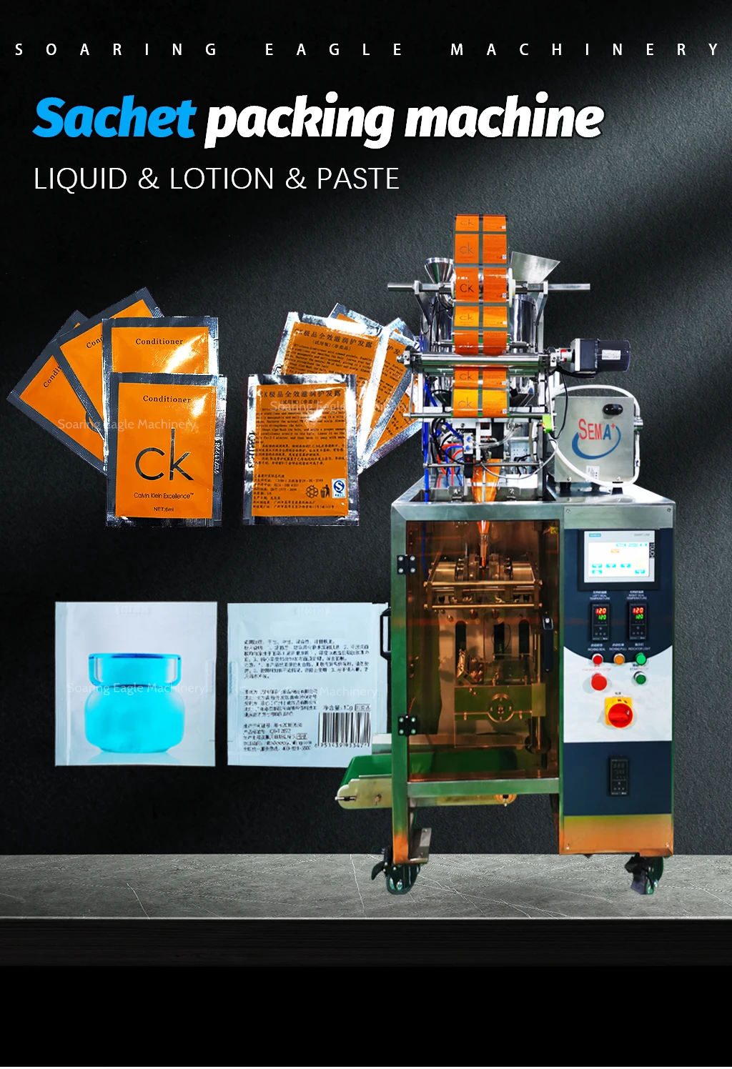 Automatic Cream Pouch Sachet Cosmetic Ketchup Sauce Filling Multi ...