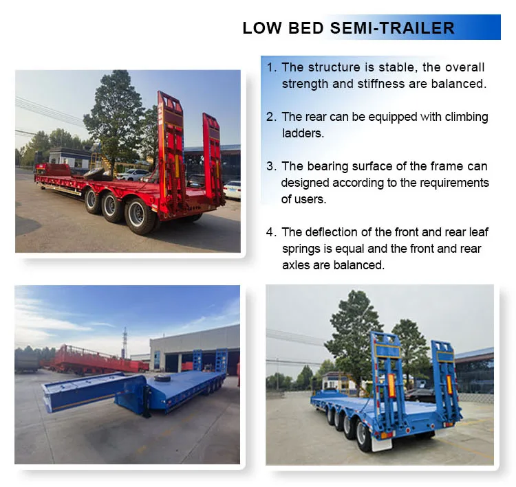 Hot Sale 40ft Low Bed Container Semi Trailer Skeleton Semi Trailer 40 ...