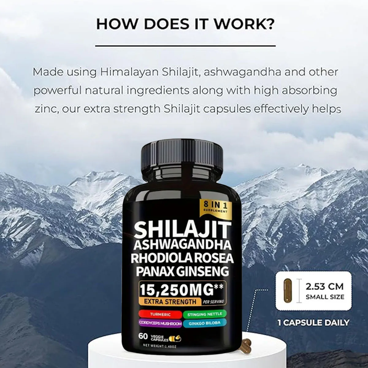 OEM Private Label Shilajit Capsule - 8 in 1 Health Complex