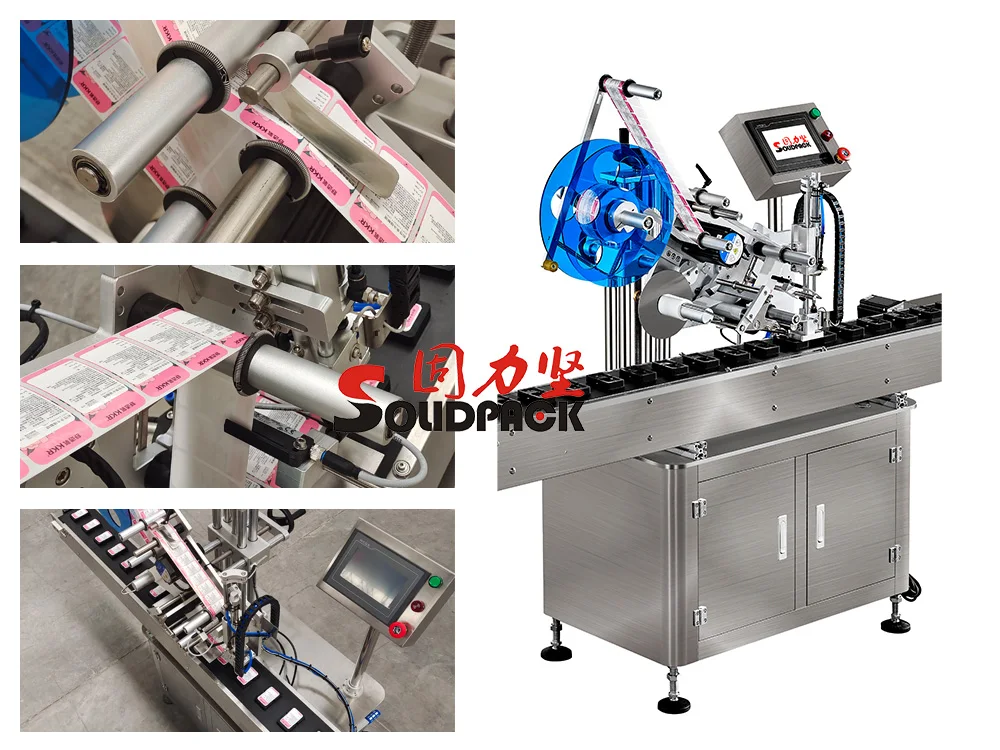 Solidpack Full Automatic Label Sticker Dispenser Bottle Round Capping Top Side High Precision ...