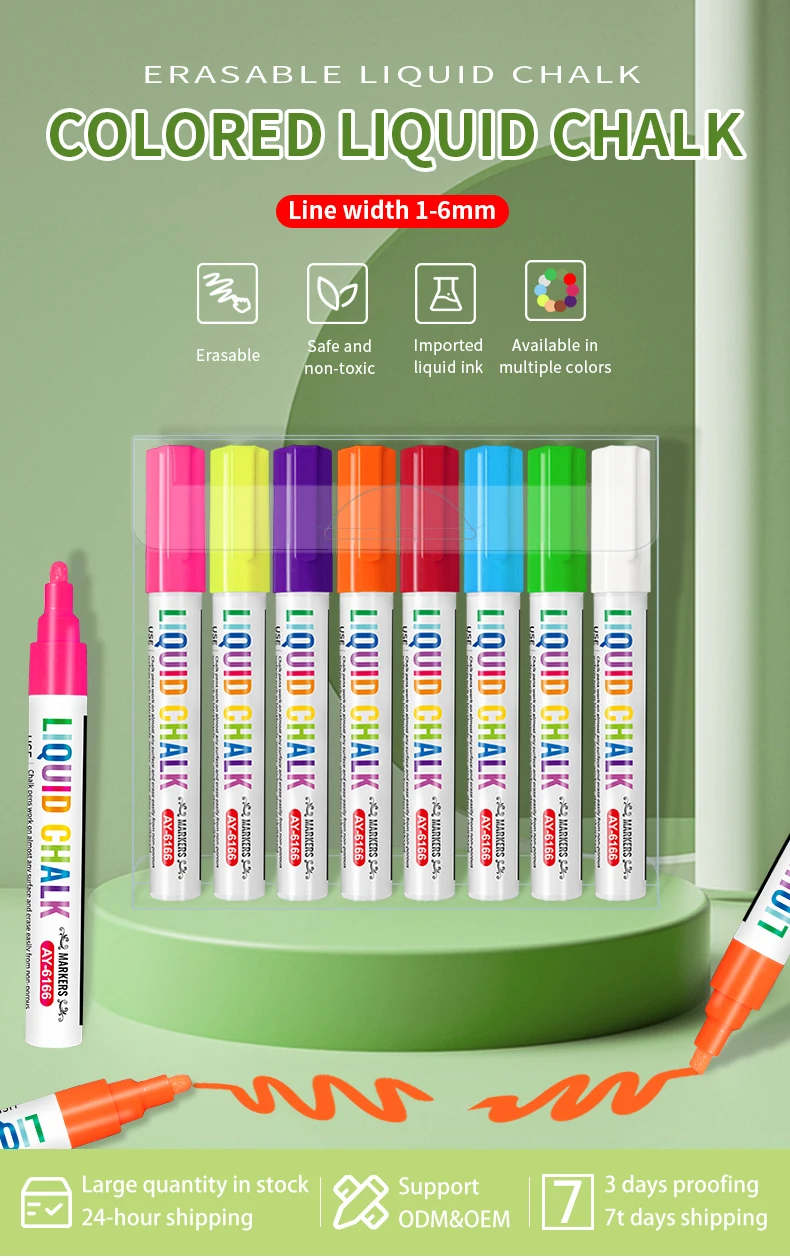 Hot Selling 8 Colors Art Colored Liquid Chalk Markers for Drawing