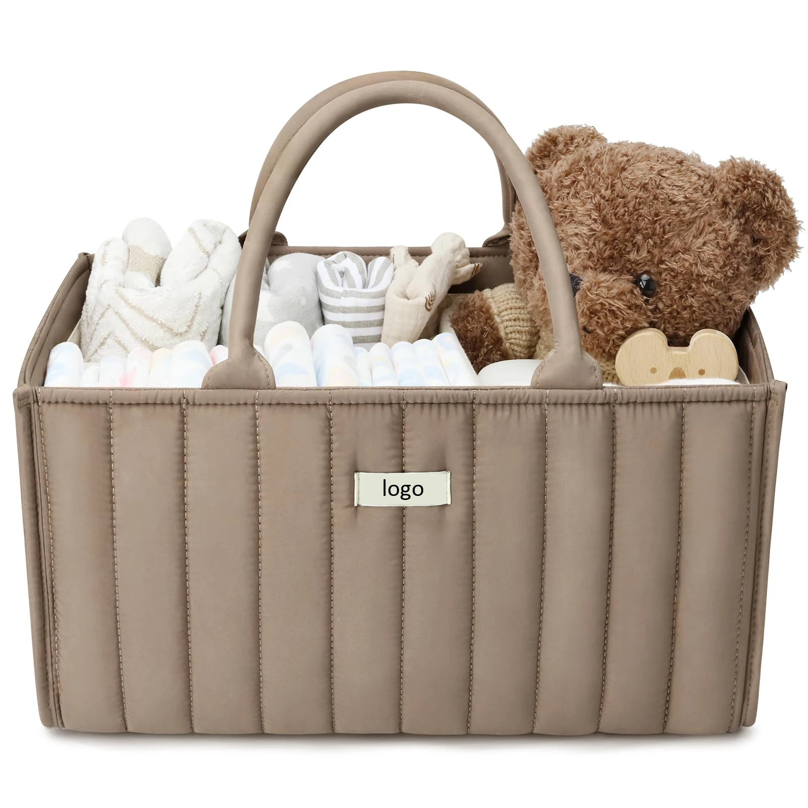 Custom Label Stylish Nursery Storage Basket - Baby Diaper Caddy Organizer