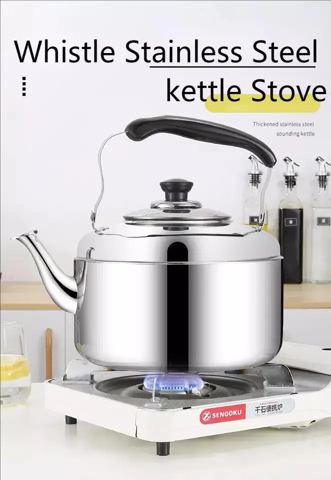 Hot Sale 410/201 Stainless Steel Tea Pot 4-7L Whestling Water Kettle ...