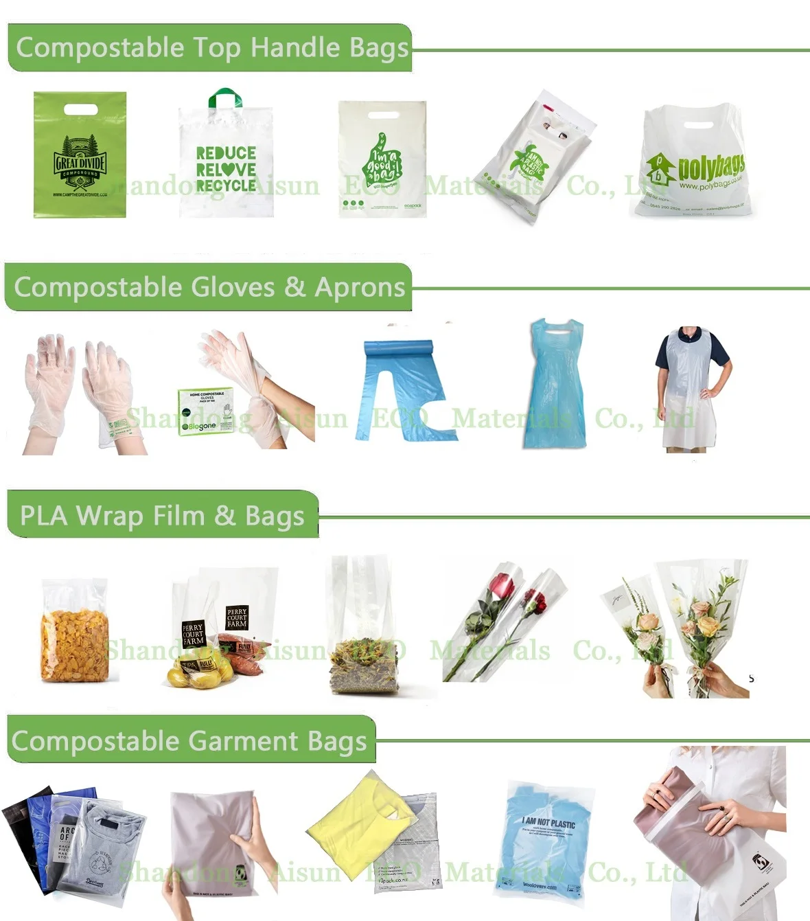 100% Biodegradable Compostable Free Plastic Corn Starch+pla+pbat Shopping Bags Supermarket ...