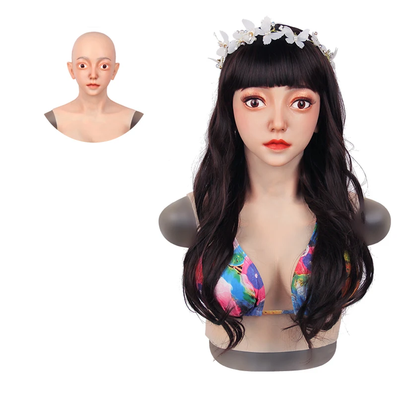 New Artificial Realistic Female Mask With Liquid Silicone Breast Forms