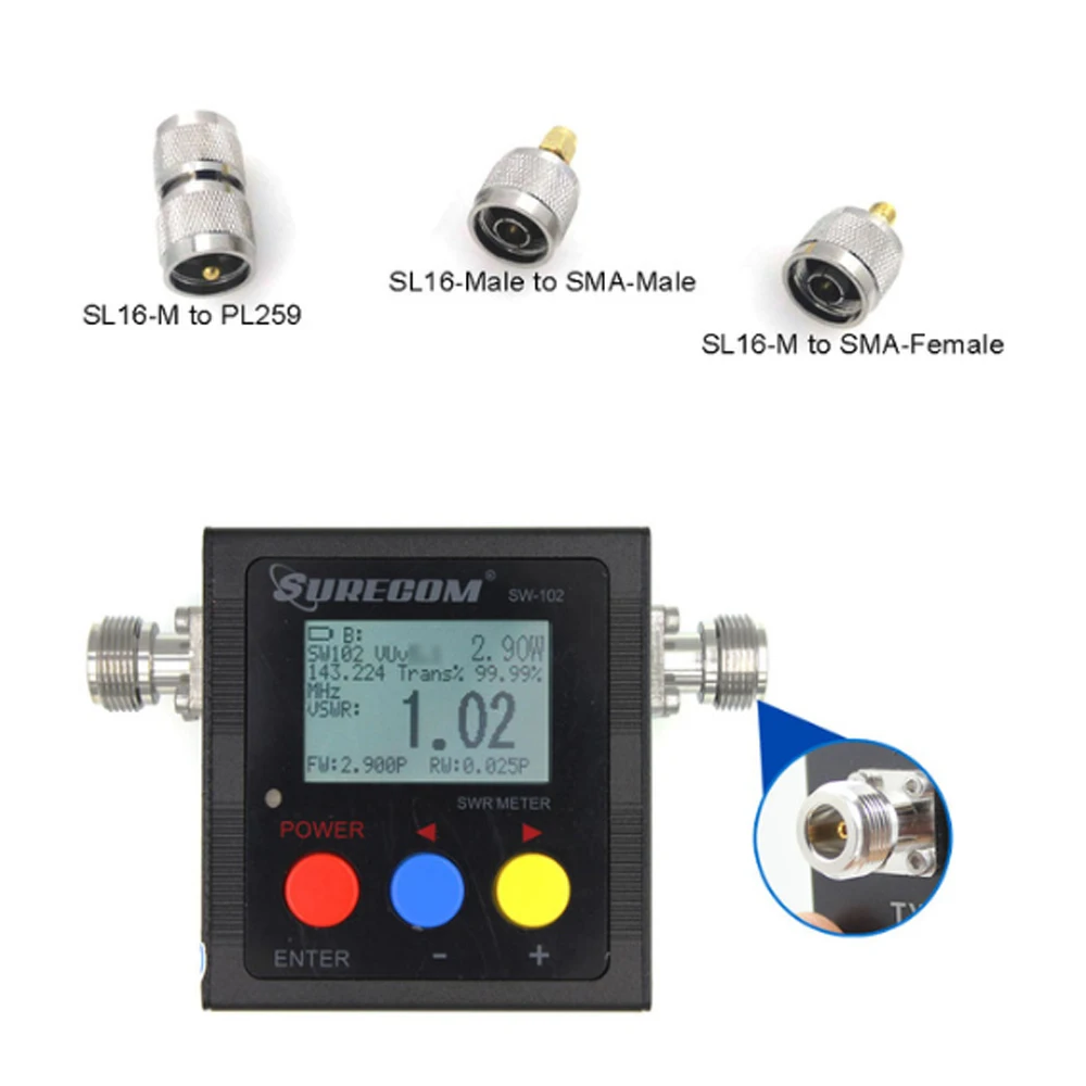 New Sw-102 Digital Vhf/uhf Swr Meter For Car Radio Frequency Range 125 ...