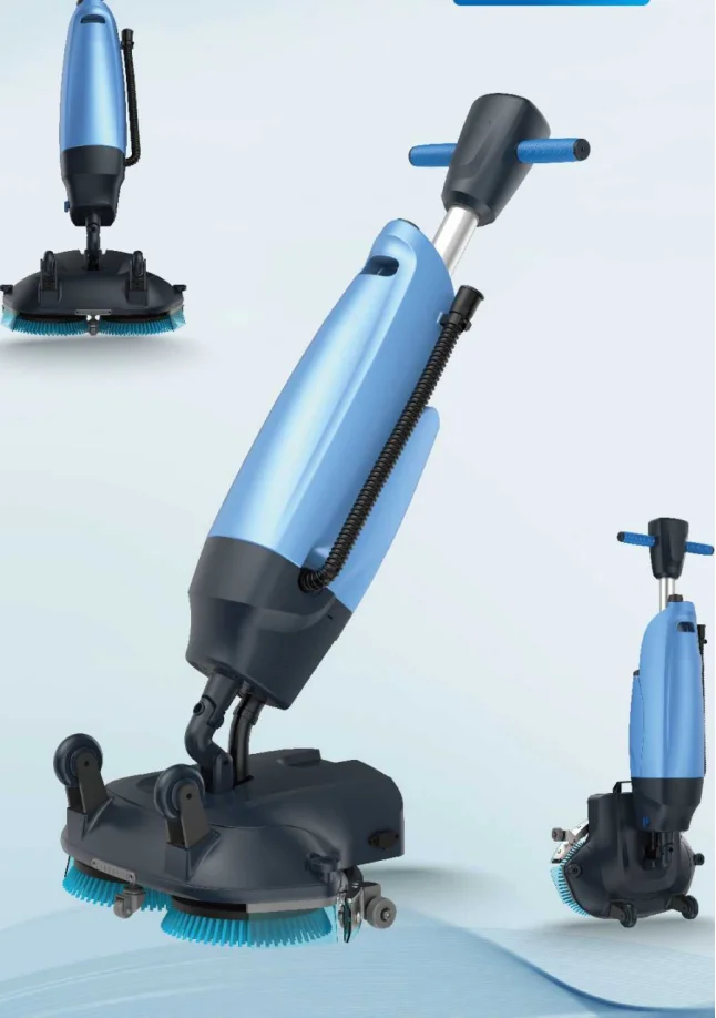 Mini Portable Small Manual Compact Automatic Walk Behind Floor Scrubber ...