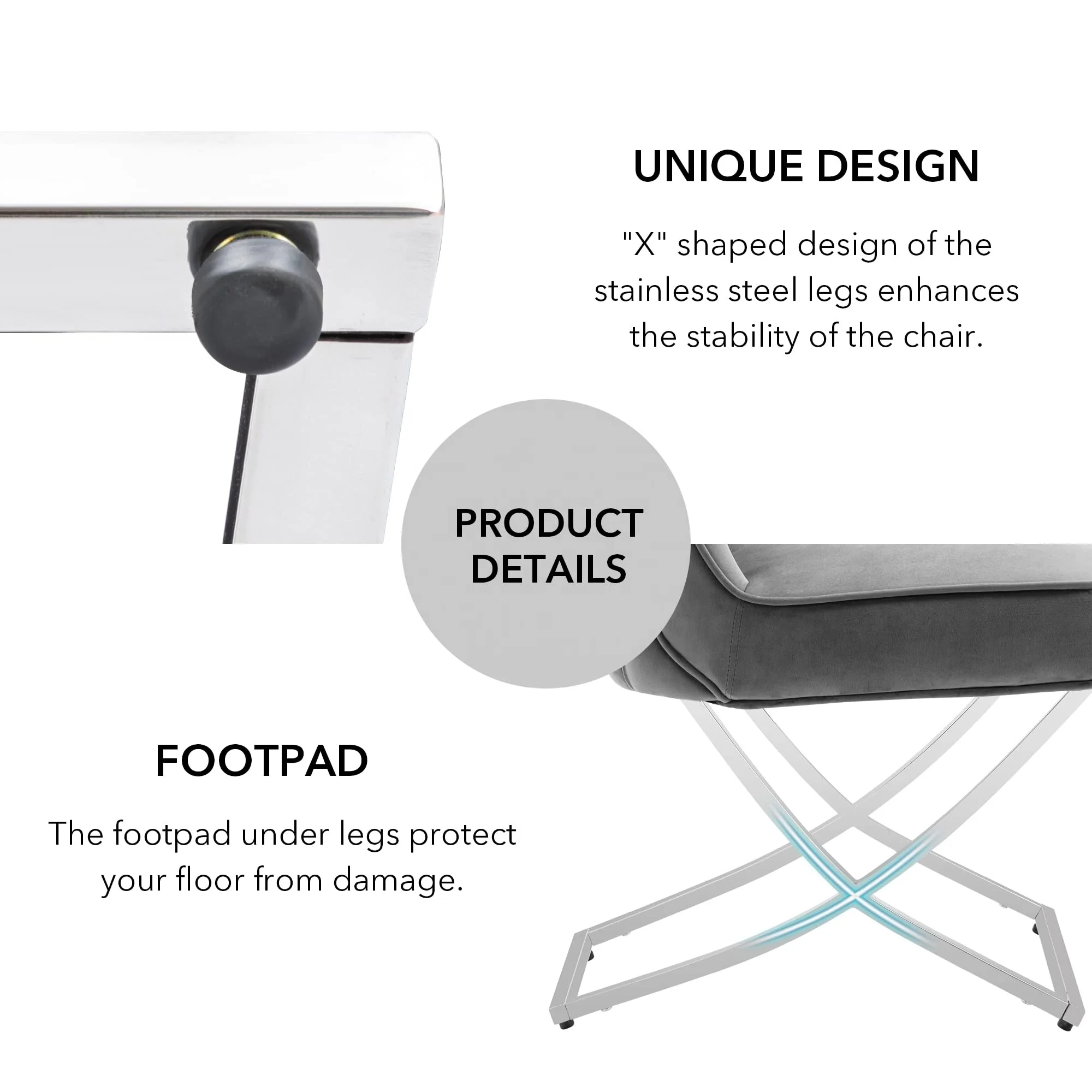 Siyang Cross Leg X Button Velvet Cushion Chairs For Dining Table ...