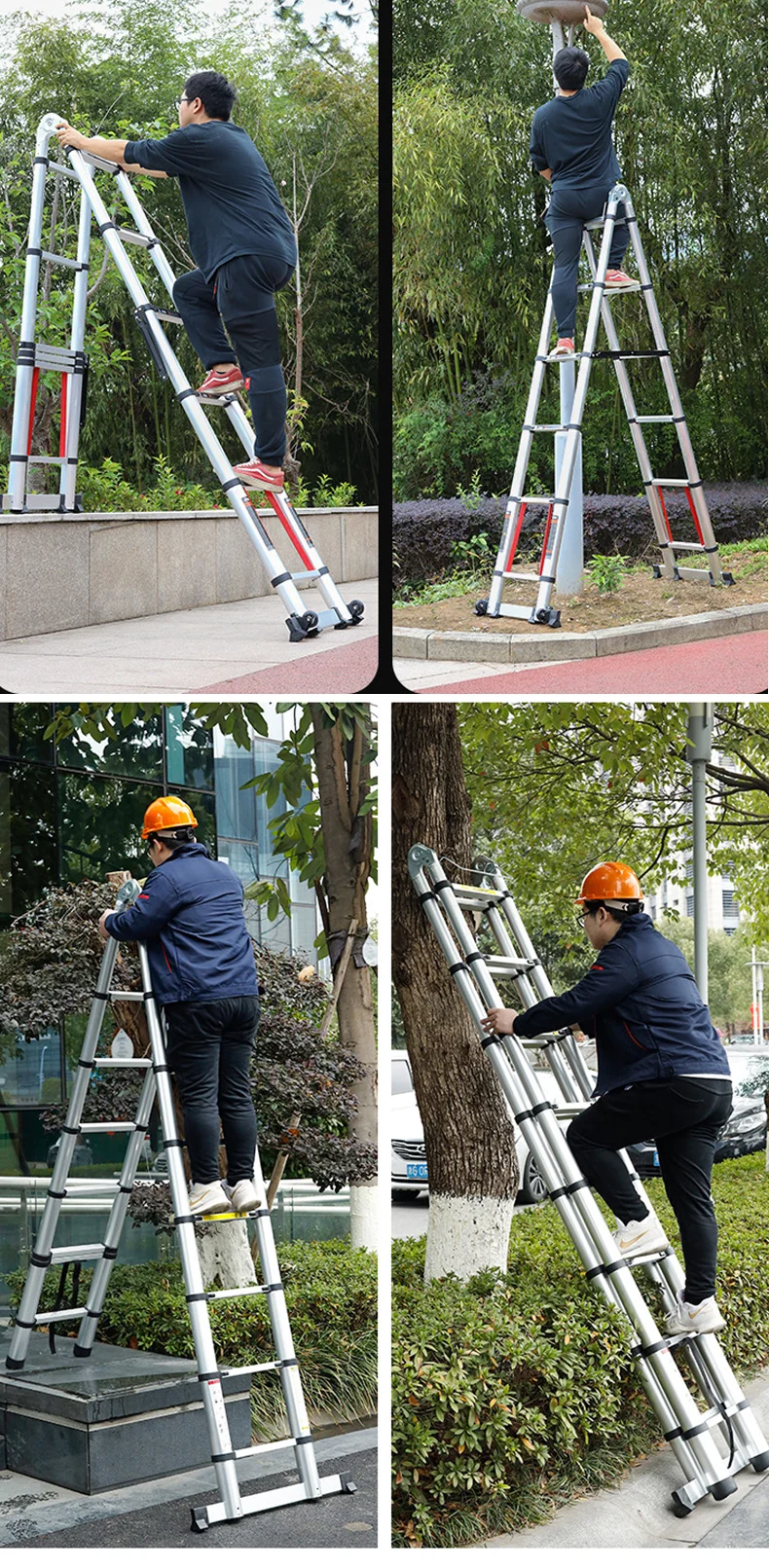 Aluminium Fold Ladders Telescopic Ladder Double Sided Combination ...
