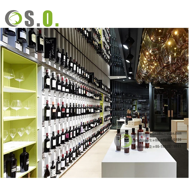 Luxurious Design Liquor Display showcase Retail Wine Racks Display ...