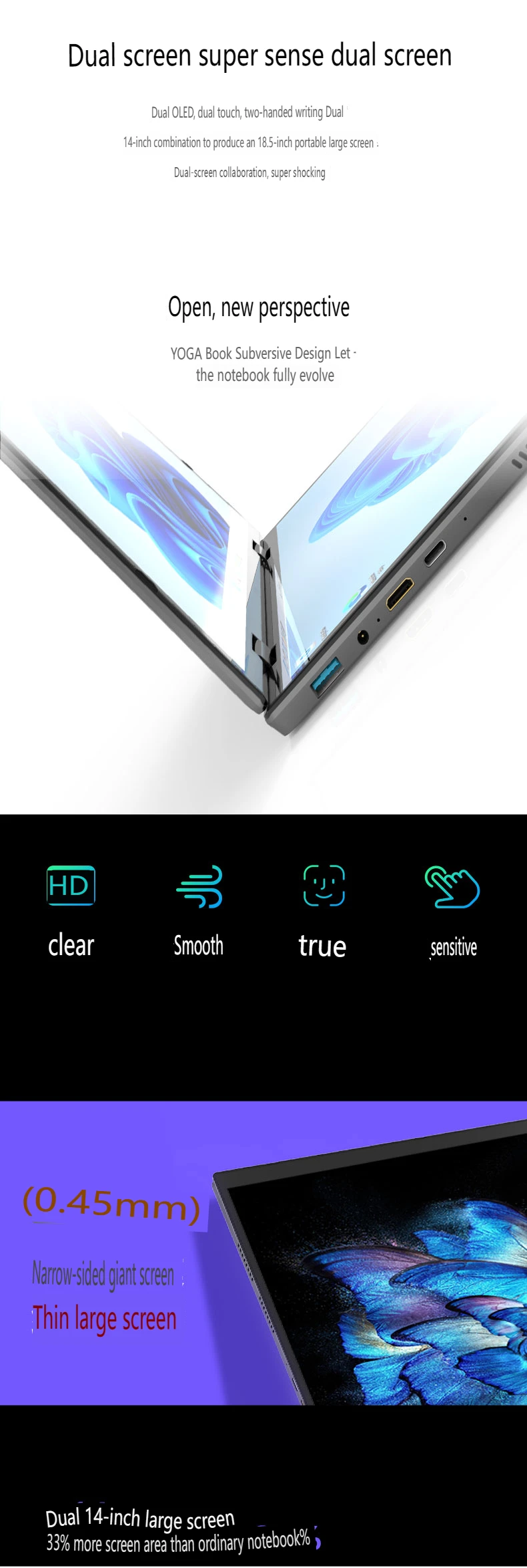 Full Size Dual Ips Screen Laptop 14 Inches Double Screen Core N95 ...