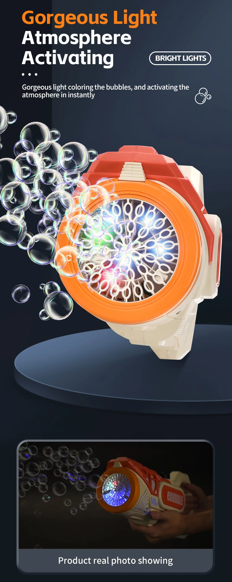 39 Holes Electric Bubble Blower Gun Toys Automatic Bubble Blower ...