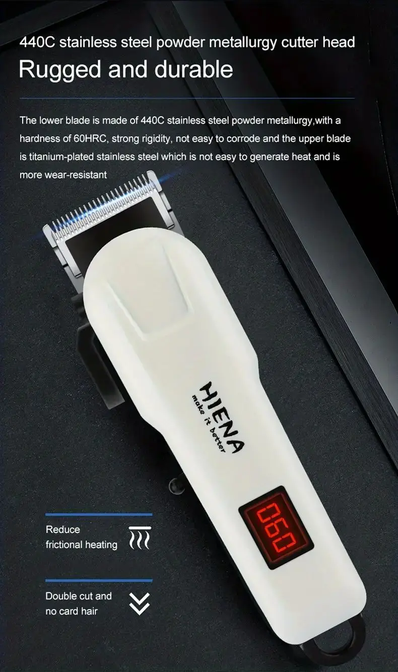 HIENA Hair Trimmer Kit - Professional Cordless Clippers