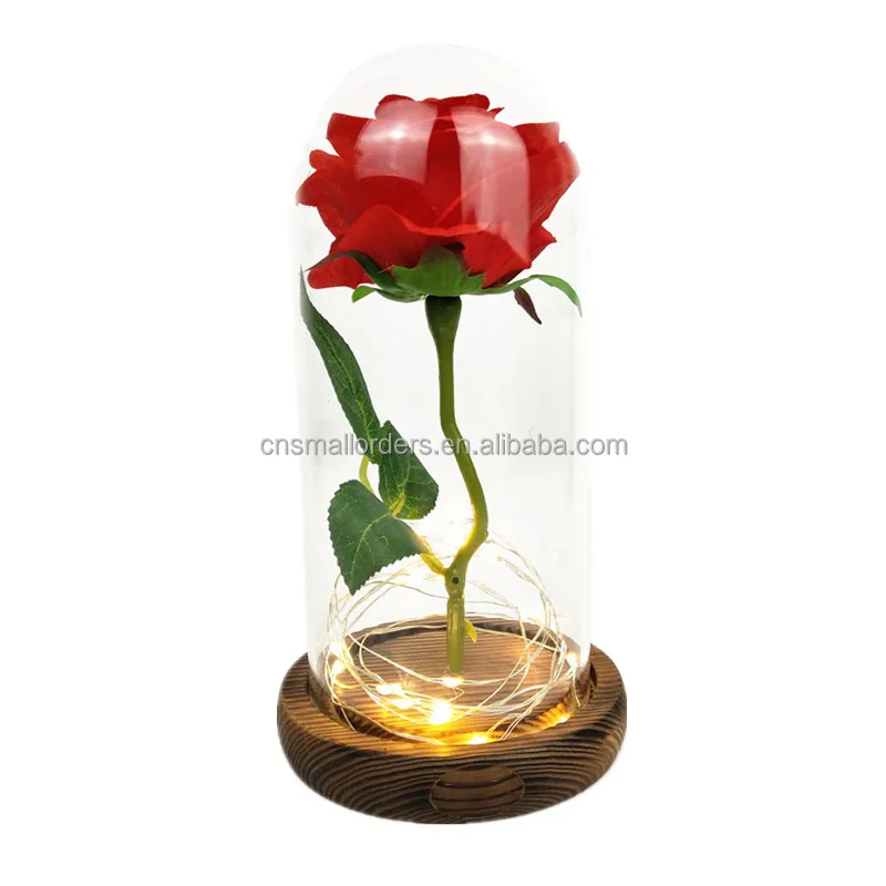 Smallorders 2024 Custom Led Light Rose Flower Glass Elegant Glowing ...