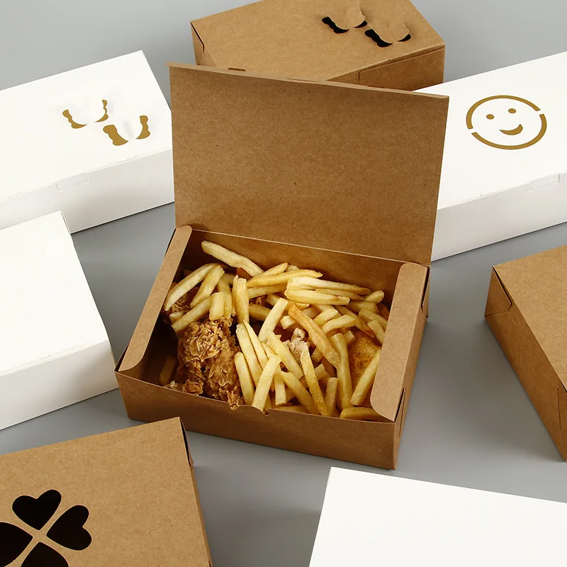 Custom Eco-friendly Fries Burger Take Away Packing Boxes Biodegradable ...
