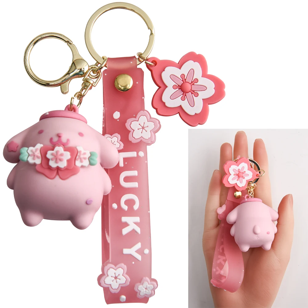 Cute Kuromi Melody Sanrio Keychain Kawaii Cartoon Frog Pudding Dog ...