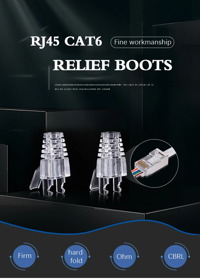 Soft Plastic Cat5e Cat6 Modular Plug Rubber Cable Boots Cover Claw Rj45 ...