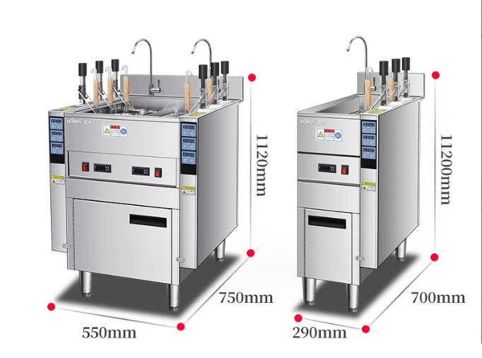 Automatic Noodle Machine Boiling Pasta Cooker Gas Style with Cabinet ...