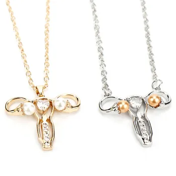 Hot Sales Gold Silver Uterus Womb Pendant Necklaces Jewelry Md Doctor ...