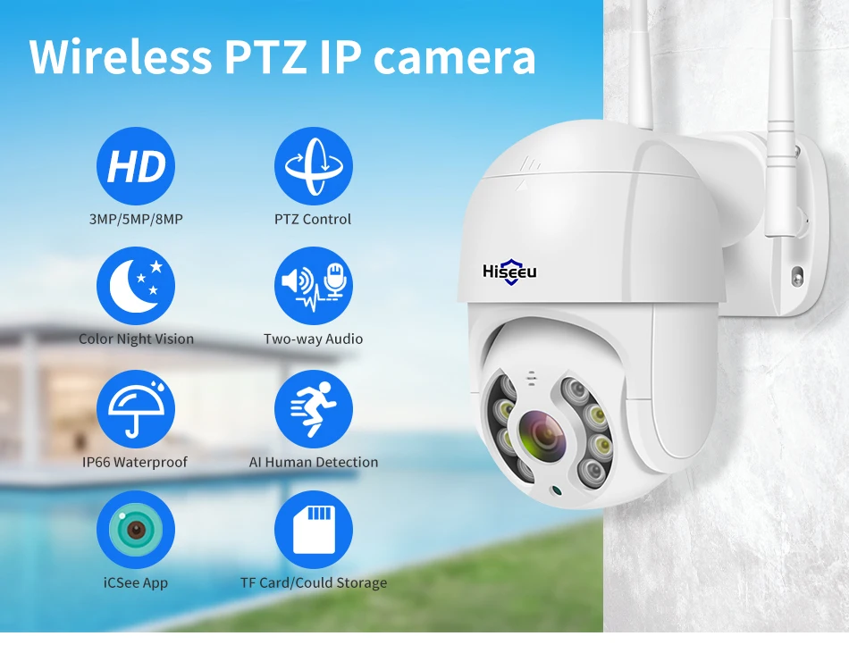 Hisense IP66 PTZ Dome Wireless Wifi CCTV Security Camera