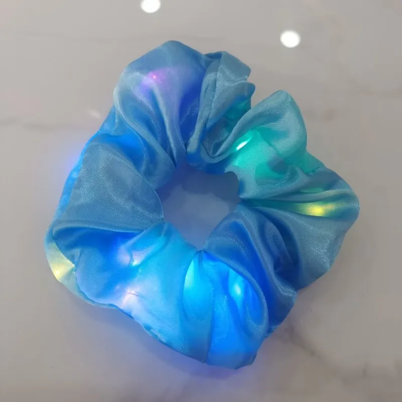 Unique LED illuminate glow rainbow hair bands girls big rope hairhabd ...