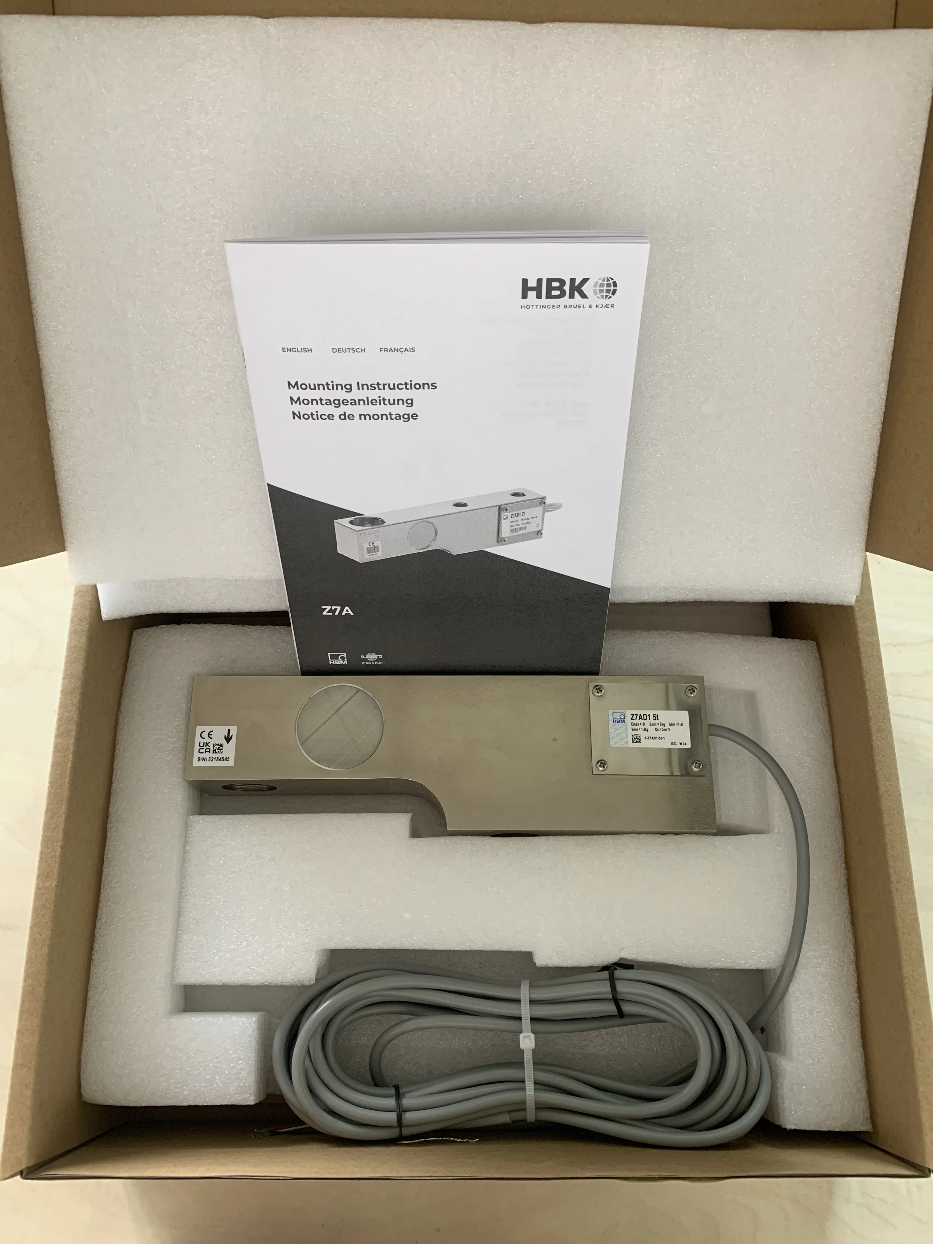 Hbm Load Cell Z7ad1-500kg/0.5t/1t/2t/5t/10t Loadcell 2mv/v Cantilever Type Weight Sensor For ...