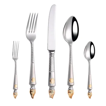 Royal Luxury Gold Cutlery Set Wedding Forged 18-10 Stainless Steel ...