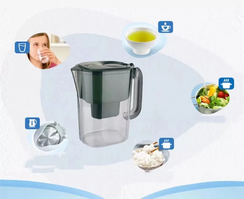 High-end Glass Stainless Steel Water Filter Pitcher 1.5L