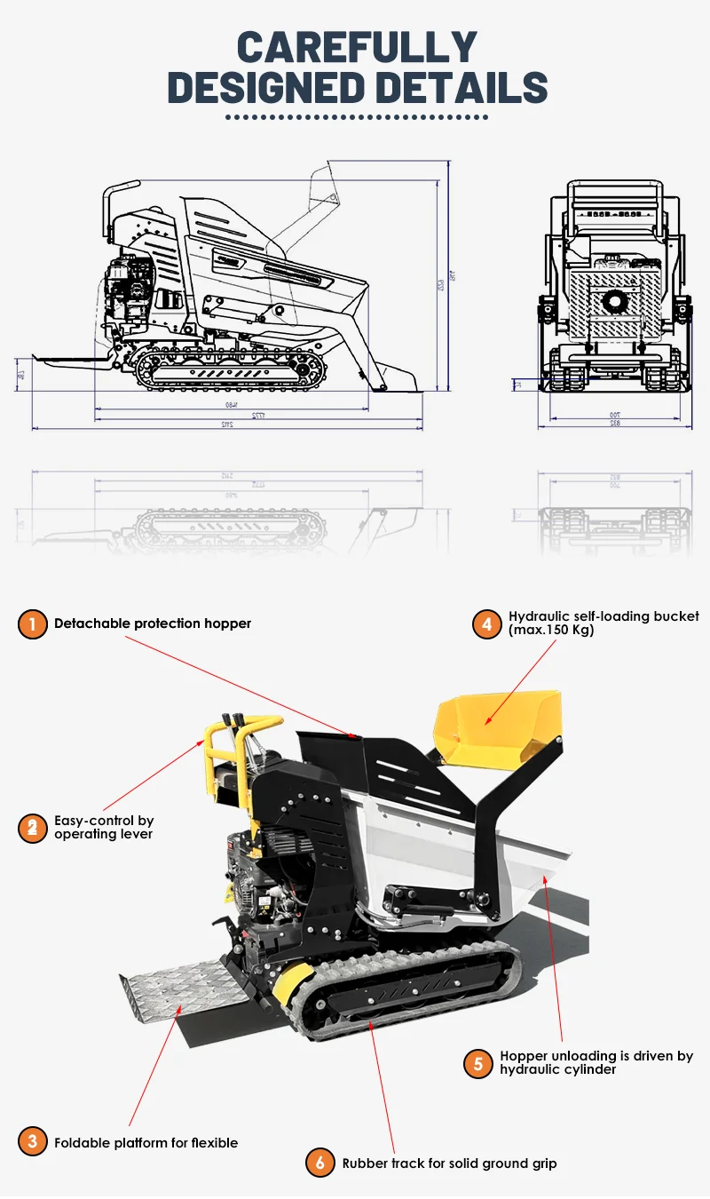 20hp Power Tracked Concrete Buggies Cement Buggy for Sale| Alibaba.com