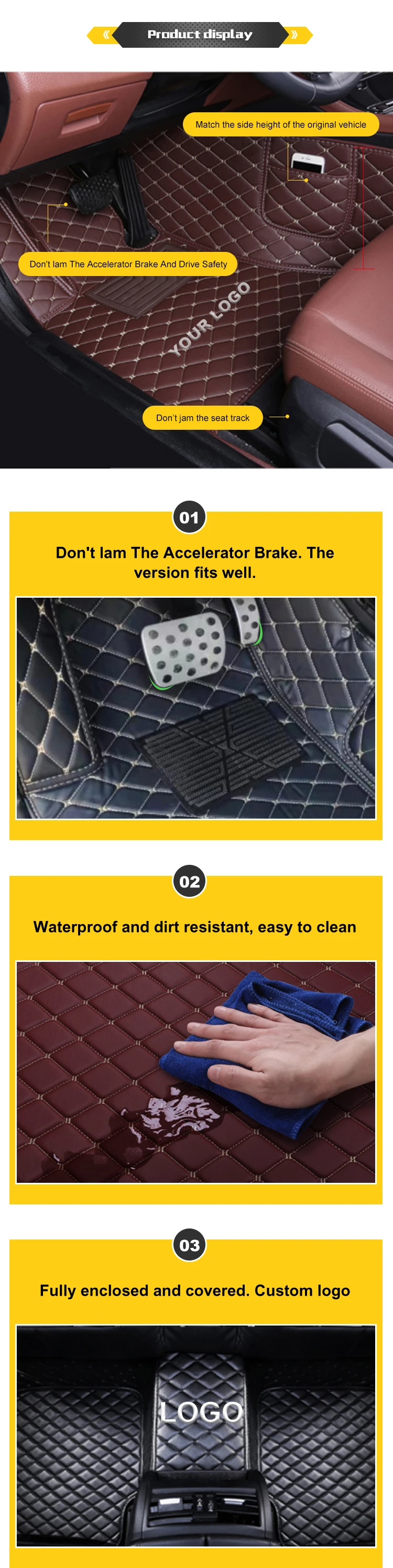 Customized Color Pattern Car Mat All Weather Waterproof All Weather 5d ...