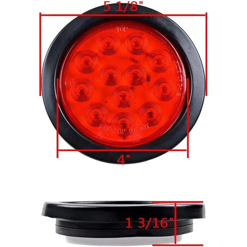 Alibaba.com: 4 Inch Round 12 LED Tail Lights with 3-Prong Wire Pigtails ...