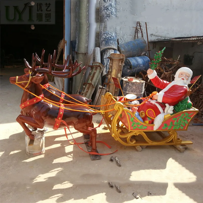 Outdoor Large Reindeer Christmas Decoration Artificial Fiberglass ...