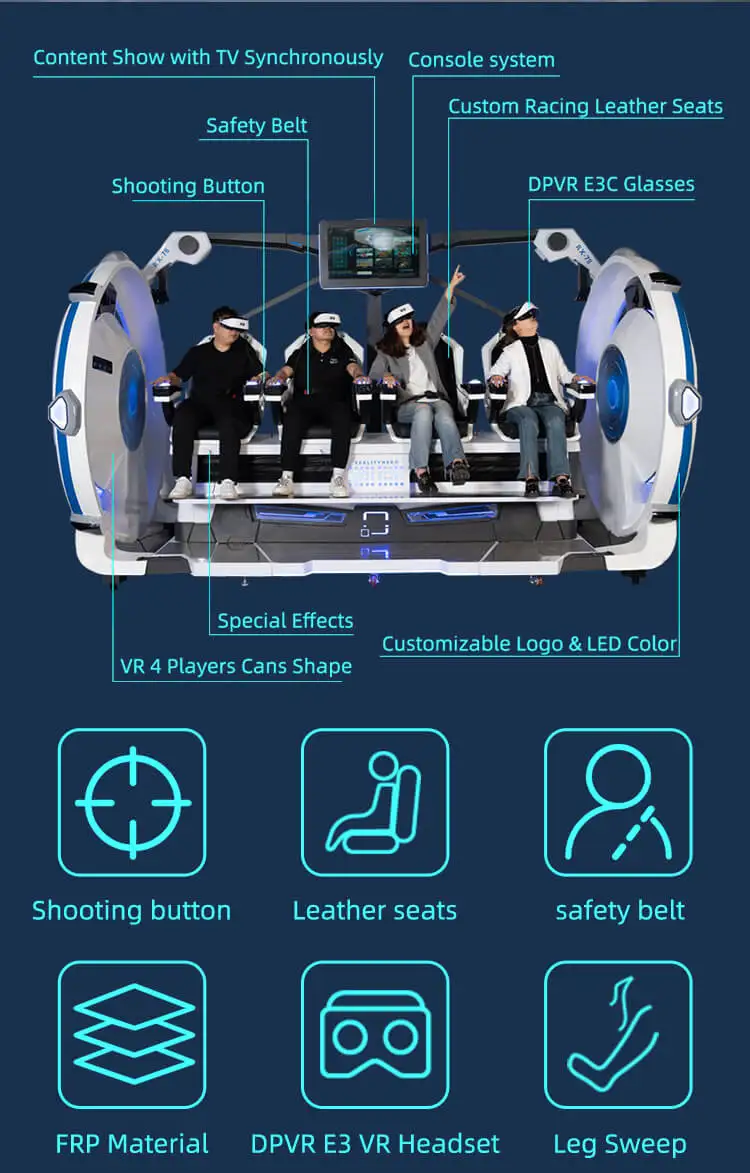 Herovr Metaverse Multiplayer Amusement Park Rides Machine 360 9d Vr Chair Cinema 4 Seats 9d Vr ...