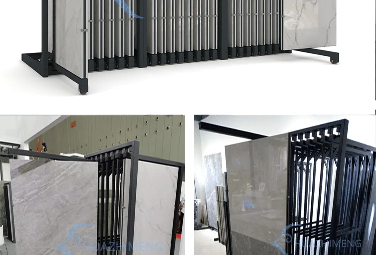 Sliding Metal Ceramic Tile Display Racks - Customizable